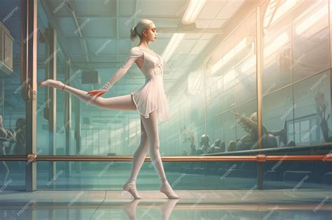 Premium Photo Elegant Ballet Stretches A Slim Woman Perfecting Her