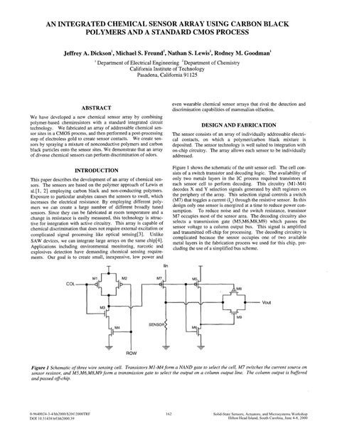 An Integrated Chemical Sensor Array Using Carbon Black Polymers And A