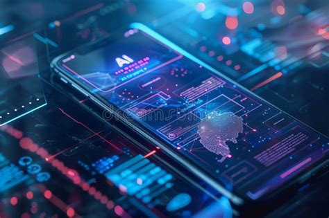 smartphone translucent screen displaying interface artificial