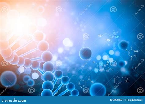 Biochemistry With Dna Molecule Molecule Structure Colorful Background