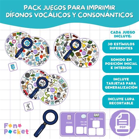 Pack Juegos Imprimibles D Fonos Voc Licos Y Conson Nticos Fonopocket