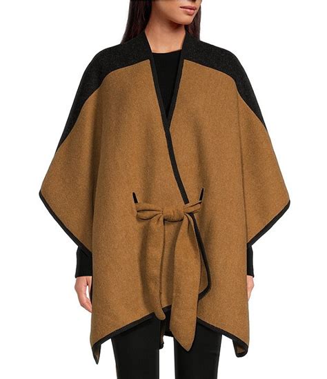 Sasso Smyth Colorblock Belted Ruana Dillards