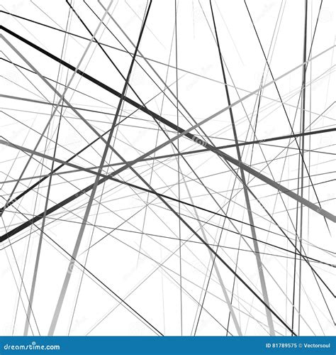 Geometric Art Random Intersecting Lines Asymmetric Irregular Li Stock
