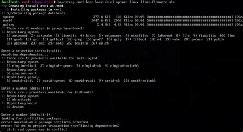 Cant Install Artix Openrc Due To Dependency Conflicts A Total Arch