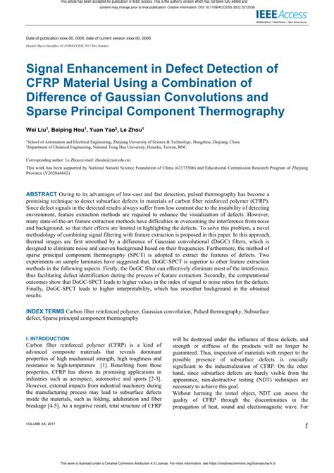 Pdf Signal Enhancement In Defect Detection Of Cfrp Material Using A