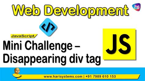 Onclick Display Div In JavaScript Web Development Course Sekharmetla Harisystems YouTube