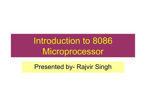 1326 Introduction To 8086 Microprocessor Ppt