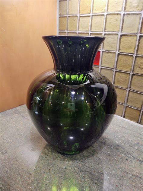 Mid Century Blown Glass Vase Etsy
