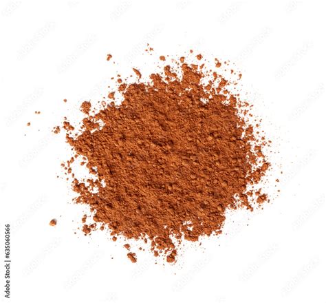 Cocoa Powder Isolated Cacao Dust Pile Dry Ground Cocoa Beans Cocao