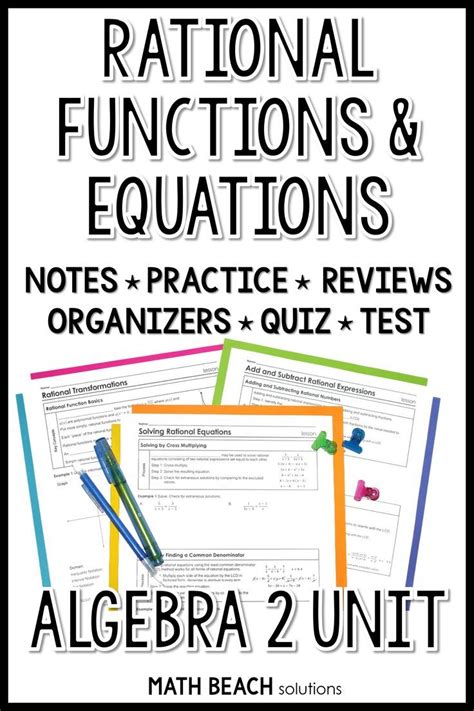 Rational Functions Unit Bundle Texas Algebra Curriculum Rational Function Algebra