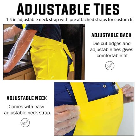 Kleen Handler Tpu Bib Thick Waterproof Yellow 11 8 Mil Apron Oil Splash Resistant Pack Of 2