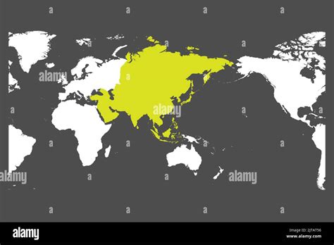 Asia Continent Green Marked In World Map Stock Vector Image And Art Alamy