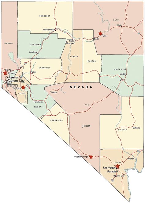 Nevada Historical Map 1895