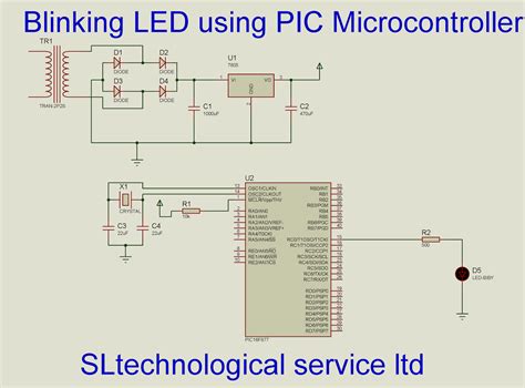 Blinking Led Using Pic Microcontroller Sl Technological Sevices