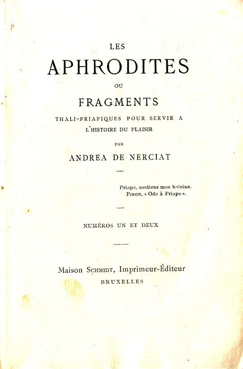 Miscellanées André Robert Andréa De Nerciat 1739 1800