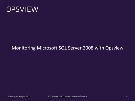 Monitoring Microsoft SQL Server With Opsview PPTX