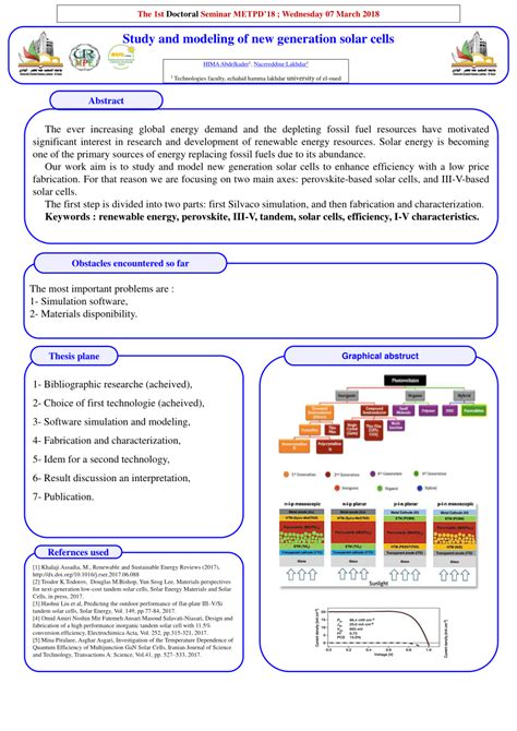PDF Study And Modeling Of New Generation Solar Cells