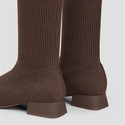 Tara Pro Knee High Water Repellent Wool Boots In Dark Chocolate Vivaia