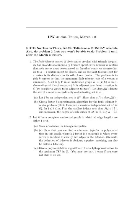 Fault Tolerant Version Advanced Algorithms Exam Docsity