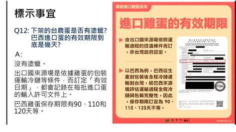 巴西進口蛋確認「噴膜」非「塗蠟」 農業部改口：冷鏈技術才是關鍵
