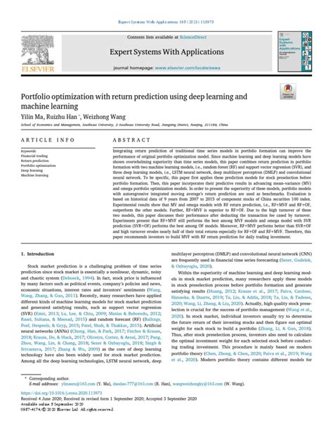 Portfolio Optimization With Return Prediction Using Deep Learning And