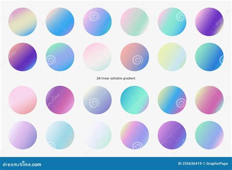 Set Of Vector Gradients Modern Combinations Of Colors And Shades Stock