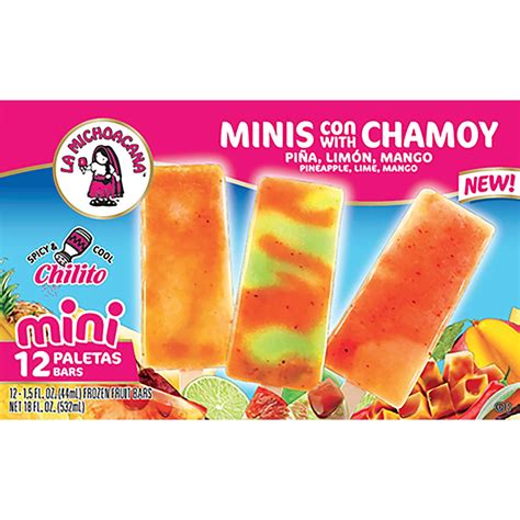 La Michoacana Minis With Chamoy Pineapple Lime Mango Frozen Fruit Bars Shop Bars And Pops At H E B