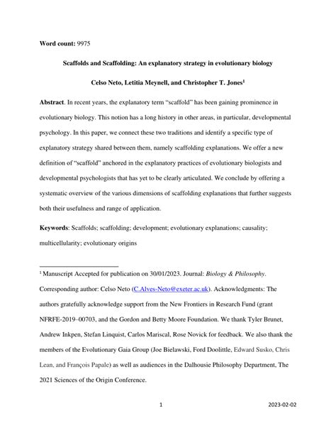 Pdf Scaffolds And Scaffolding An Explanatory Strategy In