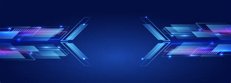 하이테크 기하학적 템플릿 인터넷 및 프레젠테이션을 위한 추상기술 미래 요소와 화살표에서 파란색 배경 테크놀로지에 대한 스톡 벡터 아트 및 기타 이미지 Istock