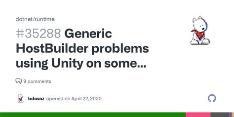 Generic Hostbuilder Problems Using Unity On Some Platforms · Issue