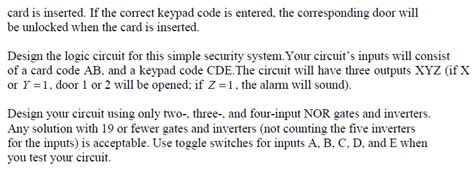 Solved 8n A Simple Security System For Two Doors Consists