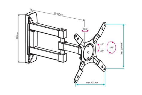 Настенный кронштейн VLK для LED/LCD телевизоров 15-42 max 15 кг TRENTO ...