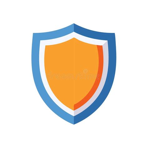 Vivid Blue And Orange Shield Emblem For Safety Protection And Security Stock Illustration