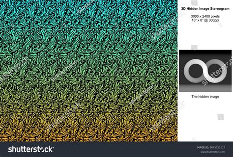 Infinity 3d Hidden Image Stereogram Illusion Stock Illustration