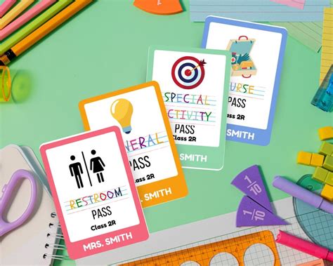 Classroom Hall Passes Bathroom Pass Nurse Pass Back To School Pass