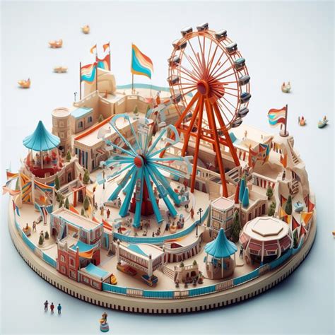 Premium Ai Image Miniature Isometric Amusement Park