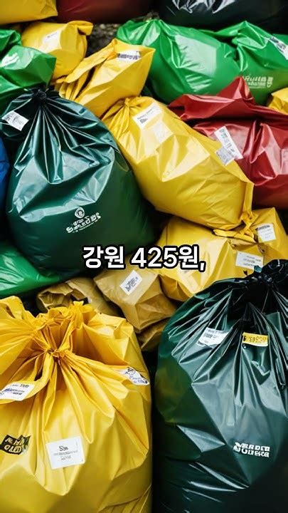 쓰레기 종량제 봉투가격 지역마다 다르다고 Youtube