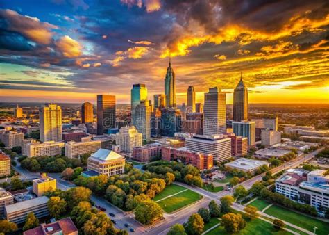 A Breathtaking Aerial Sunset Over Indianapolis Stunning Drone
