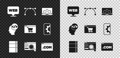 Set Web And Graphic Design Bezier Curve Development Sketchbook Or Album