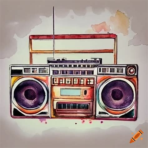 Cool Boombox Drawing