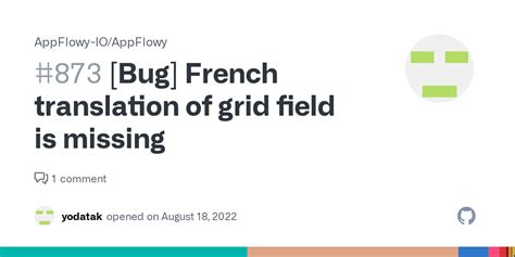 Bug French Translation Of Grid Field Is Missing · Issue 873 · Appflowy Ioappflowy · Github