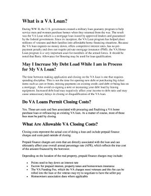 Fillable Online What Is A VA Loan Fax Email Print PdfFiller