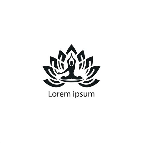 Un Logotipo De Yoga Con Loto Y Una Persona Haciendo Fondo Blanco