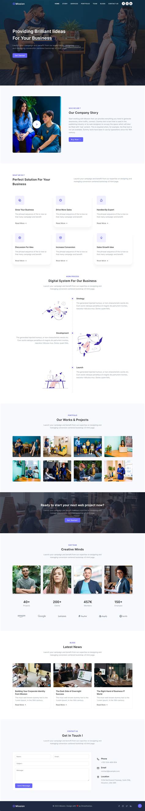 Mission Bootstrap 5 Landing Page Template By Shreethemes Codester