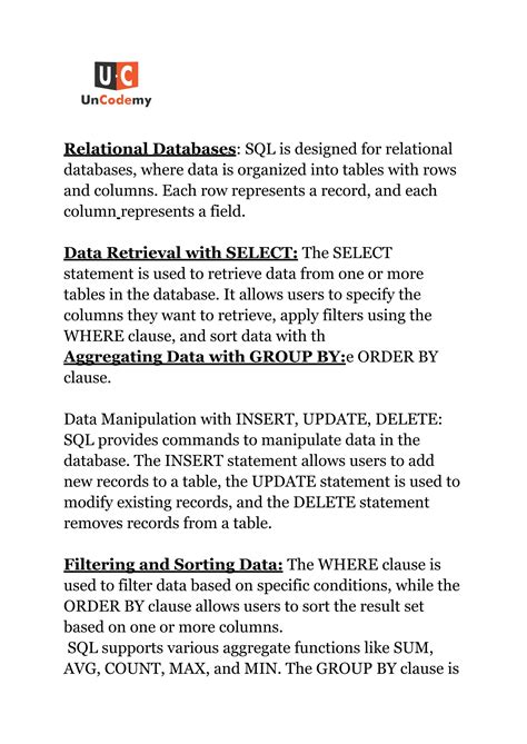 using sql for data analysis querying and manipulating databases pdf