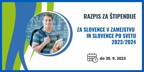 Objavljen je razpis za štipendije za Slovence v zamejstvu in po svetu za študijsko leto