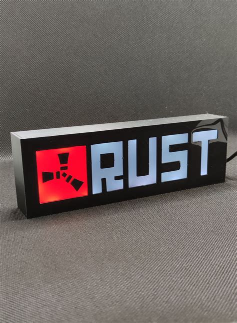 Rust Led Lightbox Sign Etsy
