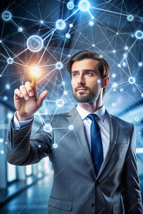 Businessman Touching The Brain Working Of Artificial Intelligence Ai In
