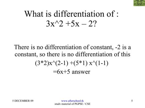 Differentiation And Integration ODP