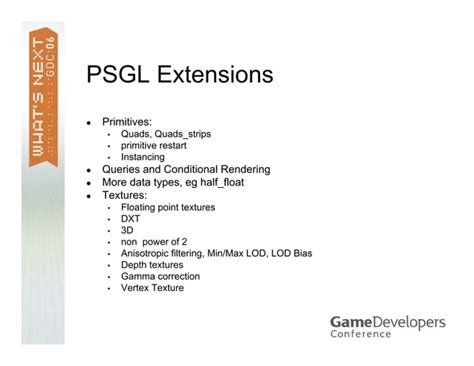 Psgl Playstation Graphics Library Ppt